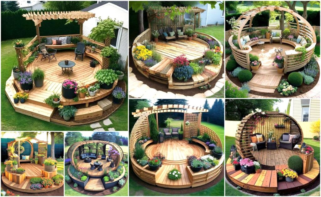 Eye Catching Ideas for Wooden Garden Decks – Pergola Gazebos: