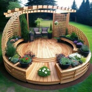 Eye Catching Ideas for Wooden Garden Decks – Pergola Gazebos: