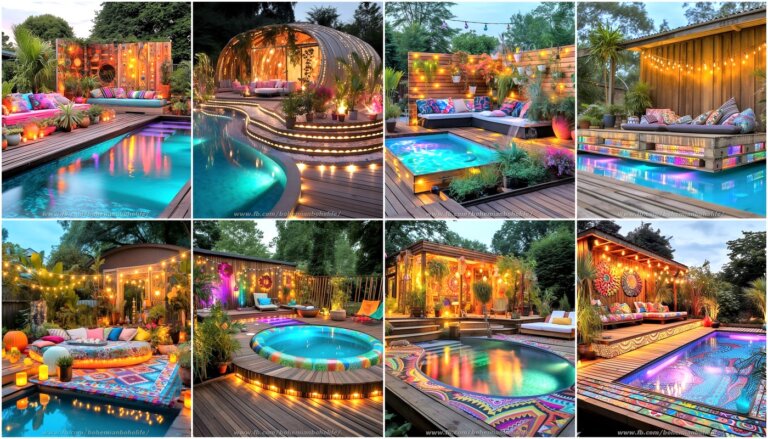 Backyard Garden Pool Design Ideas With Bohemian Style Decor – Pergola ...