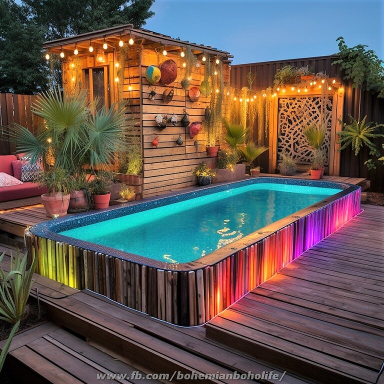 Backyard Garden Pool Design Ideas With Bohemian Style Decor – Pergola ...