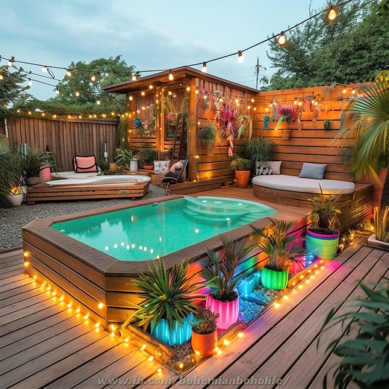 Backyard Garden Pool Design Ideas With Bohemian Style Decor – Pergola ...