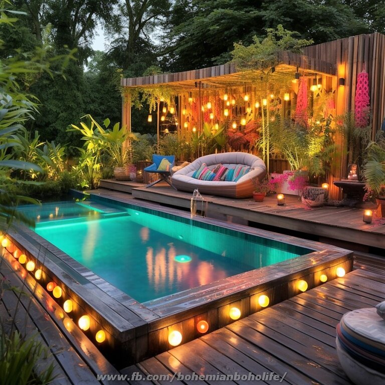 Backyard Garden Pool Design Ideas With Bohemian Style Decor – Pergola ...