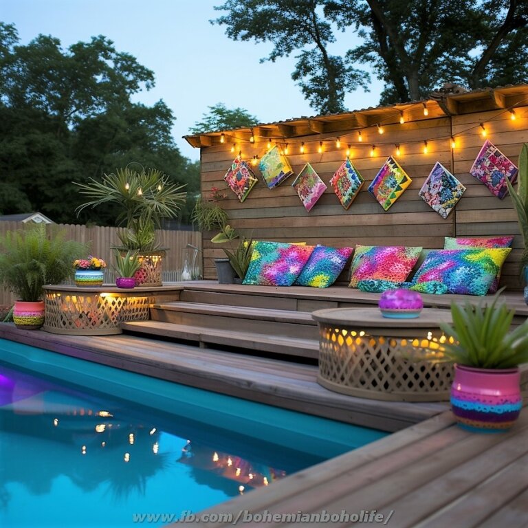 Backyard Garden Pool Design Ideas With Bohemian Style Decor – Pergola ...