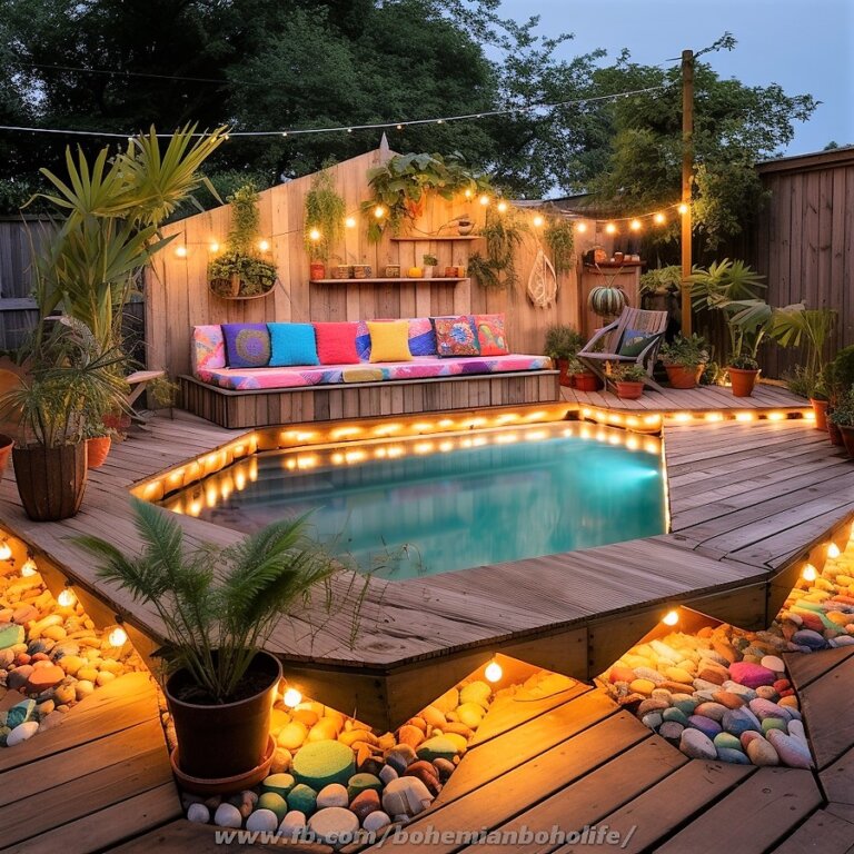 Backyard Garden Pool Design Ideas With Bohemian Style Decor – Pergola ...