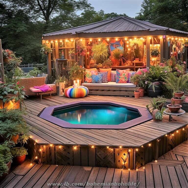 Backyard Garden Pool Design Ideas With Bohemian Style Decor – Pergola ...