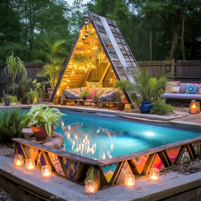 Backyard Garden Pool Design Ideas With Bohemian Style Decor – Pergola ...