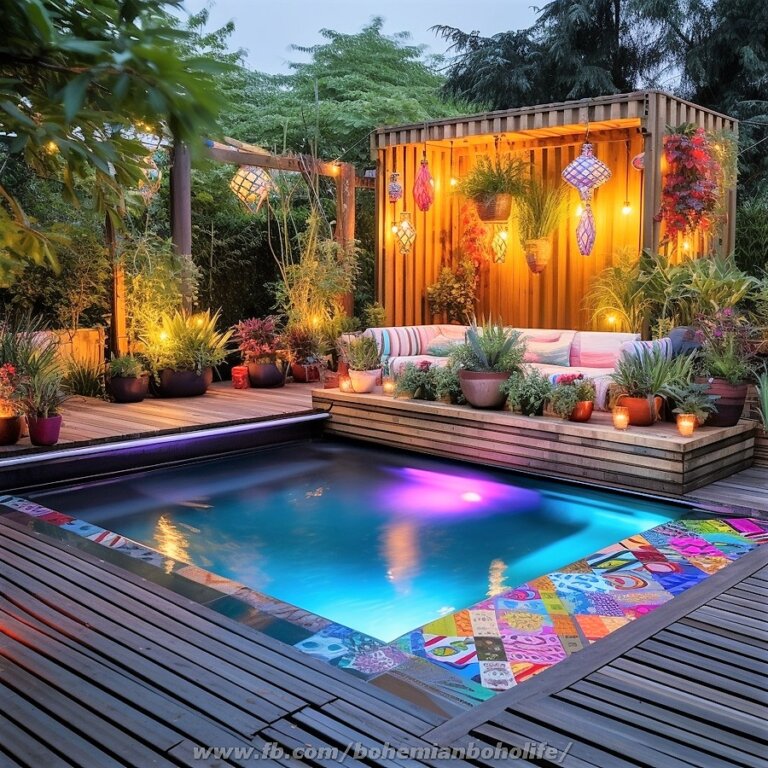 Backyard Garden Pool Design Ideas With Bohemian Style Decor – Pergola ...